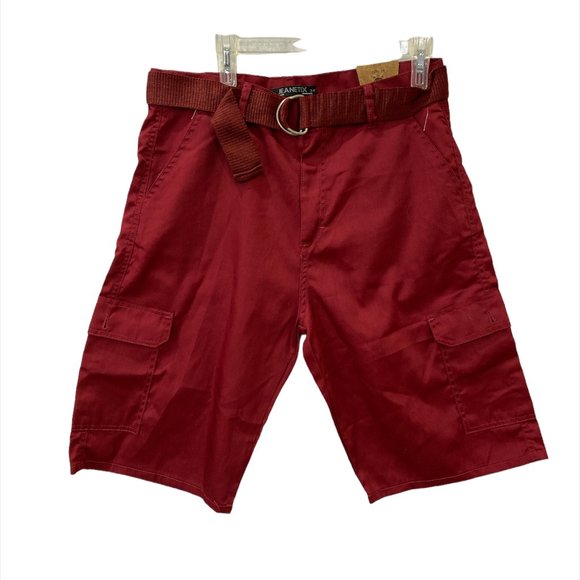 Jeanetix | Shorts | Jeanetix Cargo Mens Shorts Size 34 Belted Dark Red ...